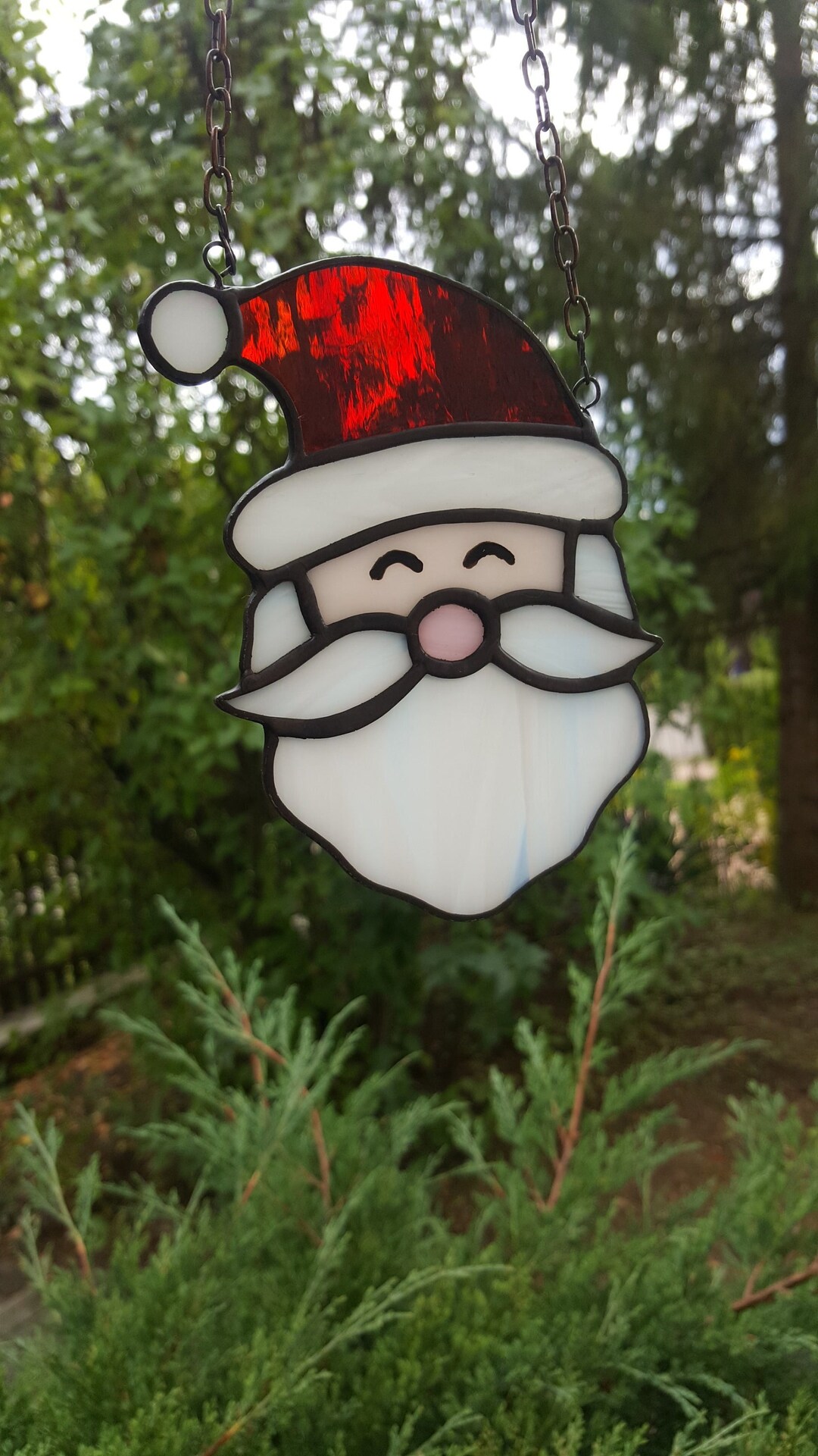 Santa Claus Stained Glass - Etsy