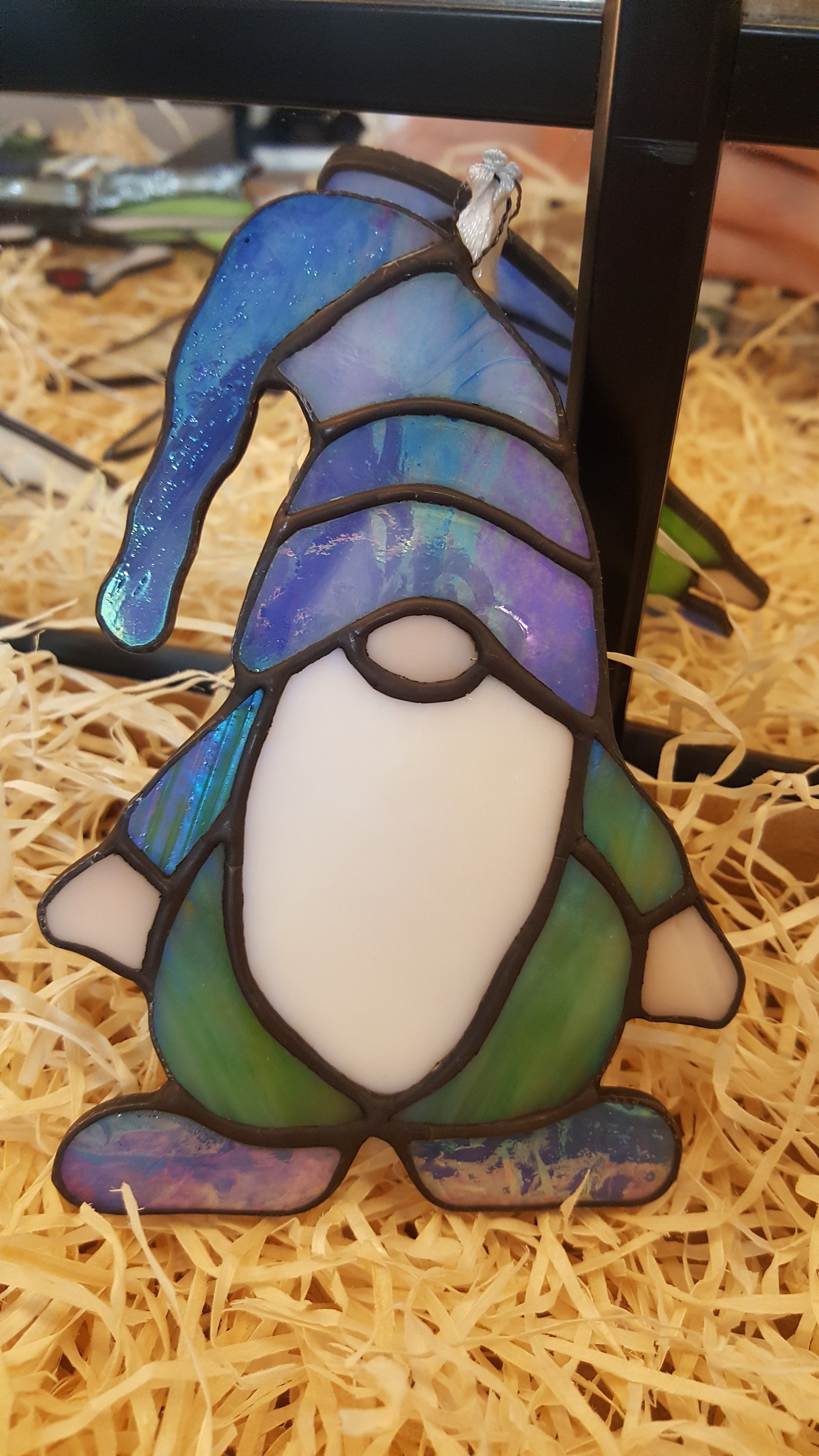 Stained Glass Gnome,window Hangings, Christmas Gift,stained Glass Suncatcher, Birthday Gift ...