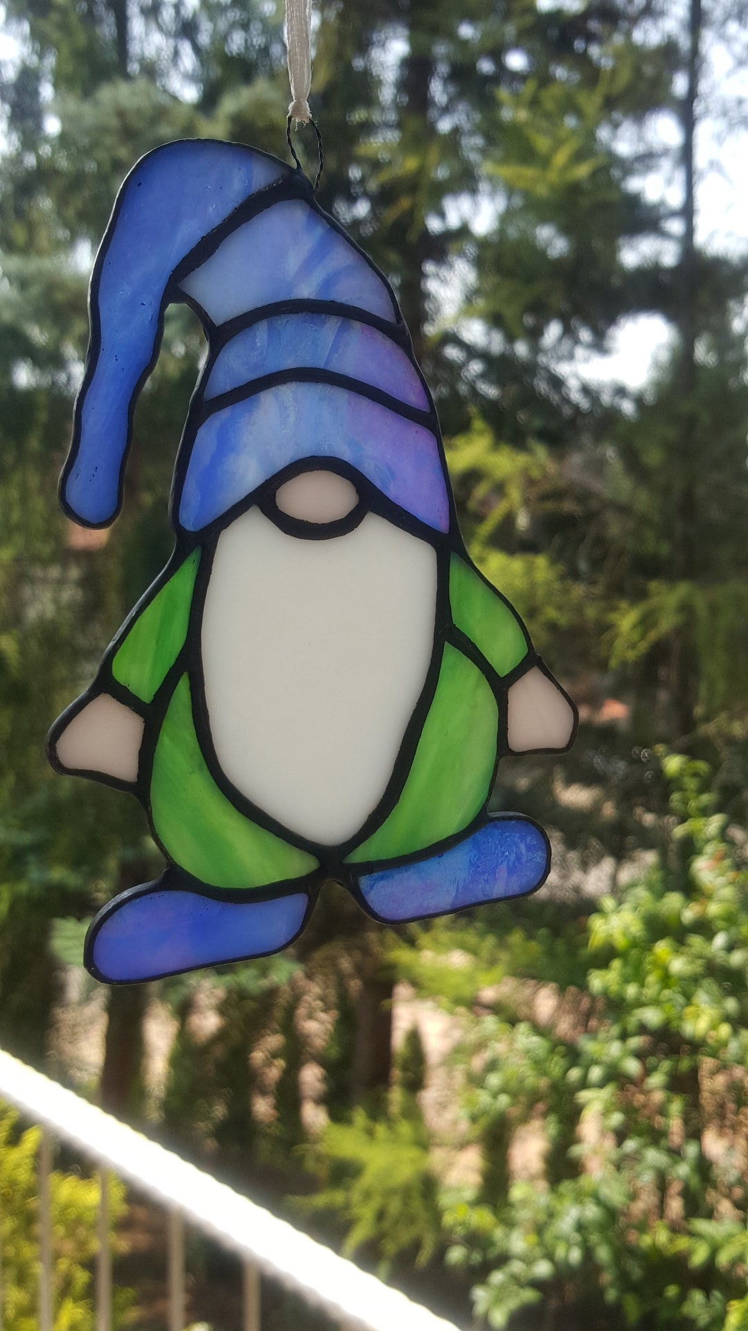 Stained Glass Gnome,window Hangings, Christmas Gift,stained Glass ...