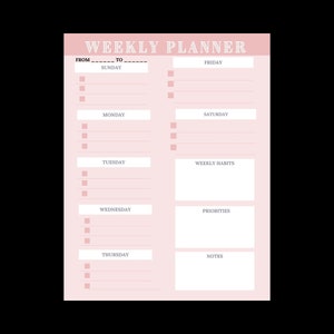 Daily Weekly Monthly Digital Printable Planner Set Instant Download A4 ...