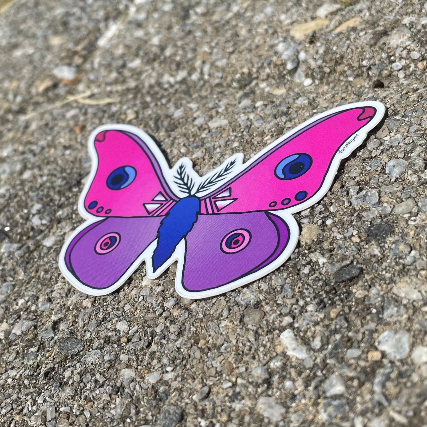 Bi Pride Moth Sticker Bisexual Pride Art - Etsy