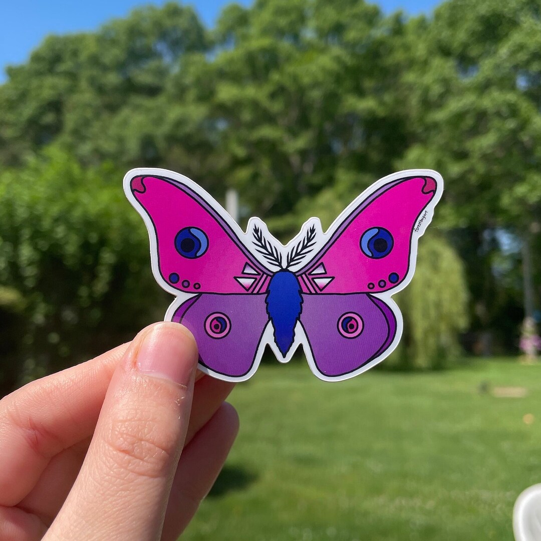 Bi Pride Moth Sticker Bisexual Pride Art - Etsy