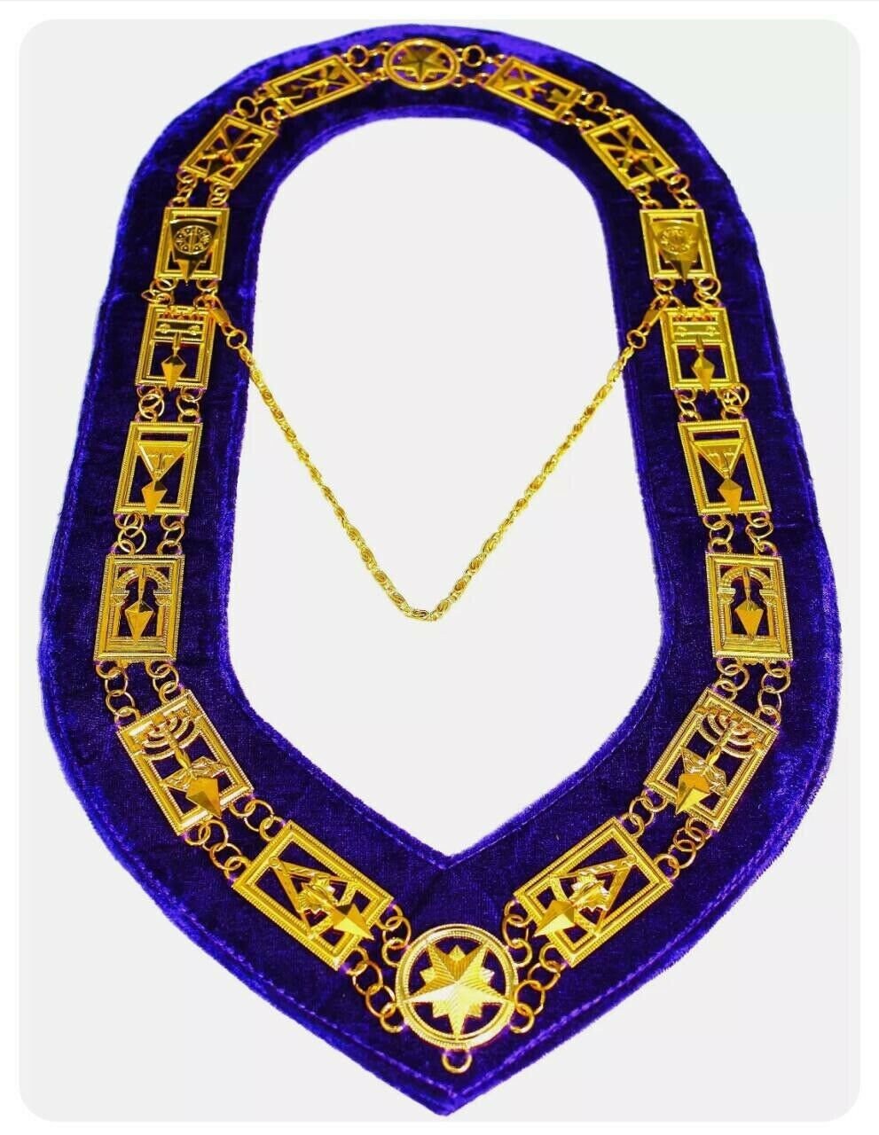 Cryptic Mason Royal & Select Master Chain Collar Masonic Regalia PURPLE ...