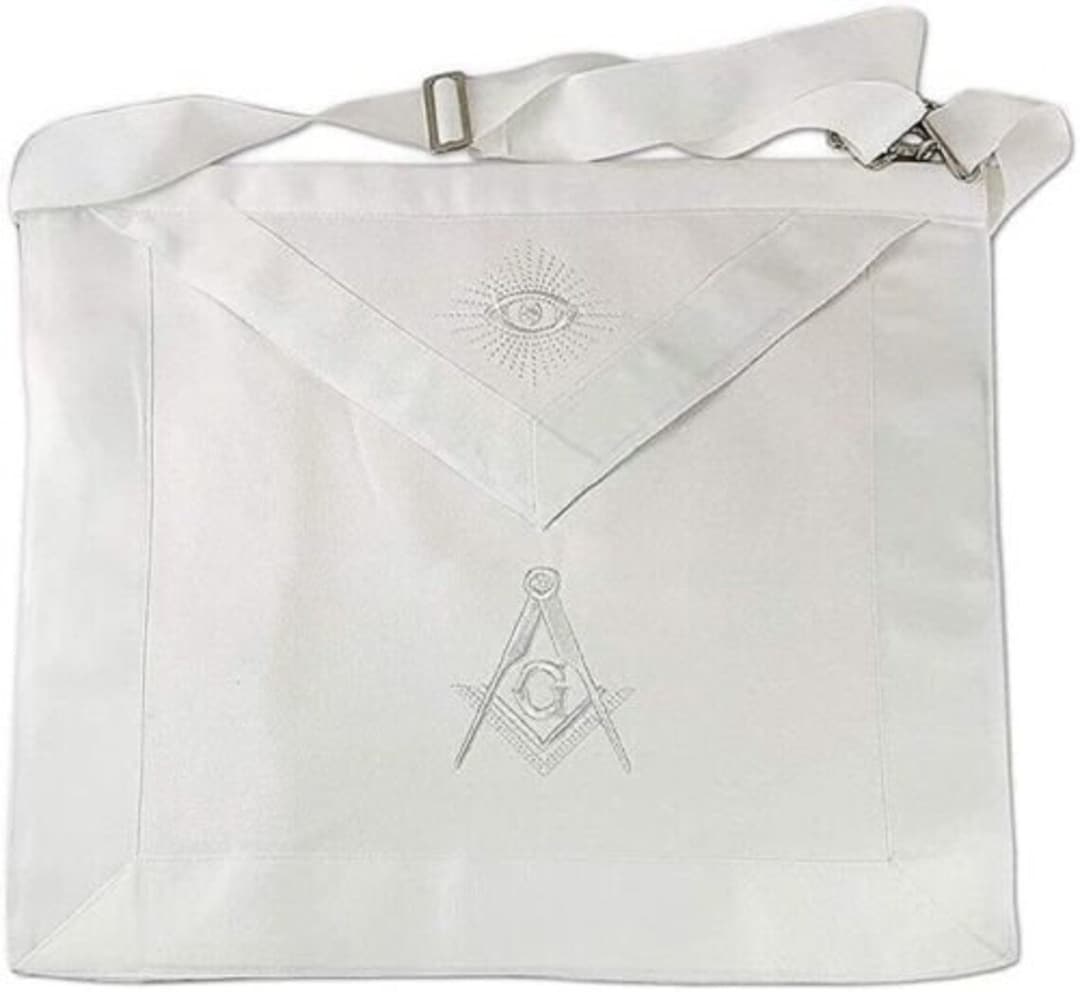 Masonic Master Mason Masonic Regalia MM WHITE Synthetic LEATHER Apron ...
