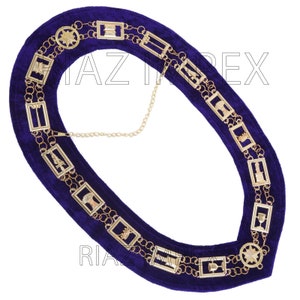 Masonic OES Order of Eastern Star Gold Chain Collar Purple Backing With Gloves - Etsy