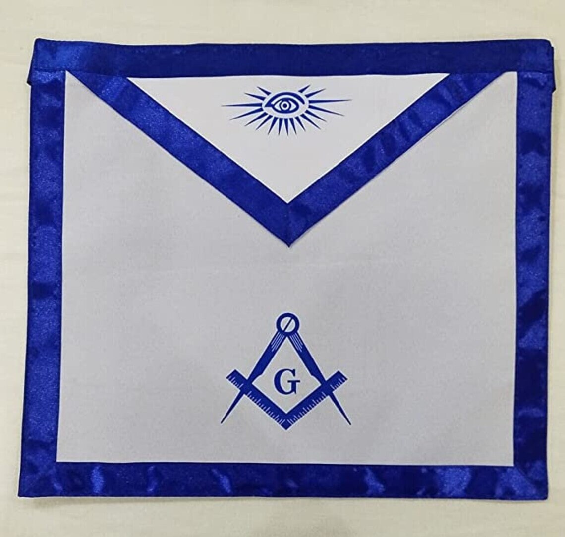 Masonic Regalia Master Mason Apron Square Compass 1" Inch Royal Blue ...