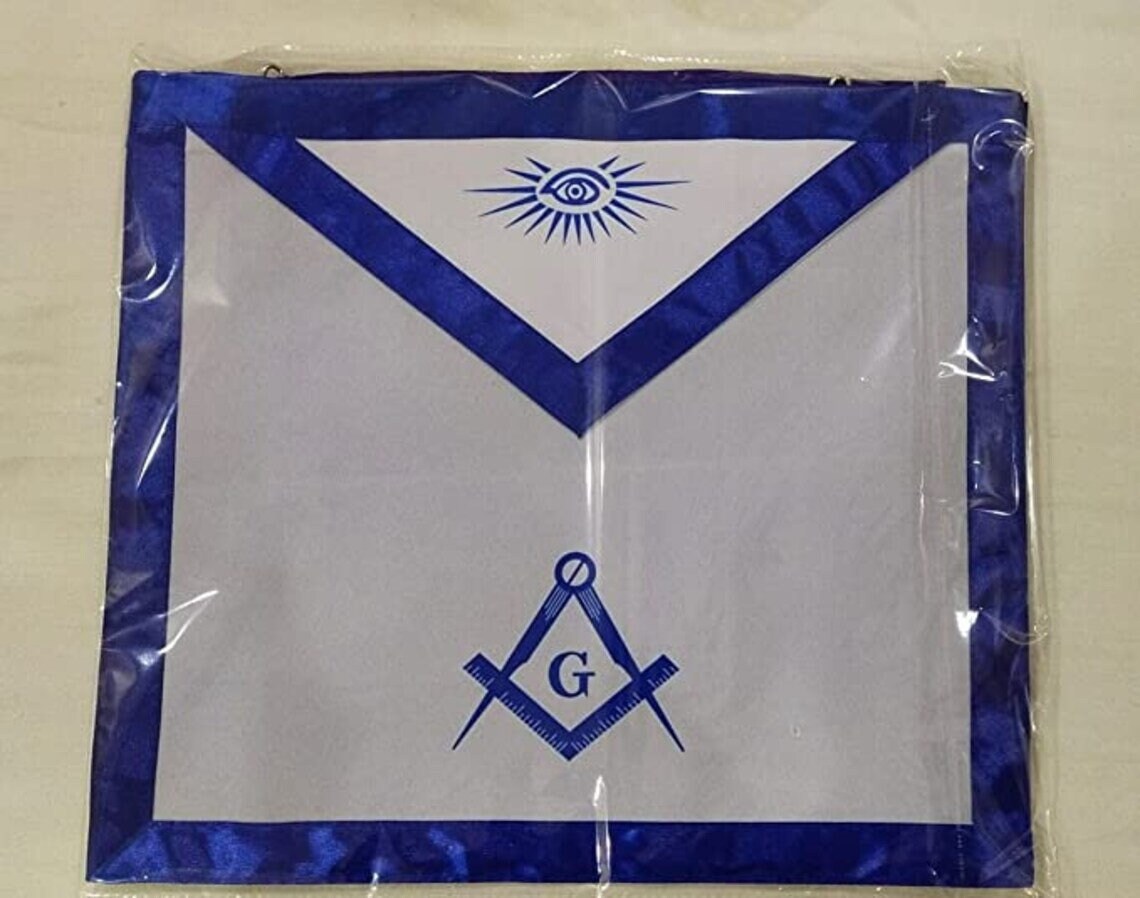 Masonic Regalia Master Mason Apron Square Compass 1" Inch Royal Blue ...