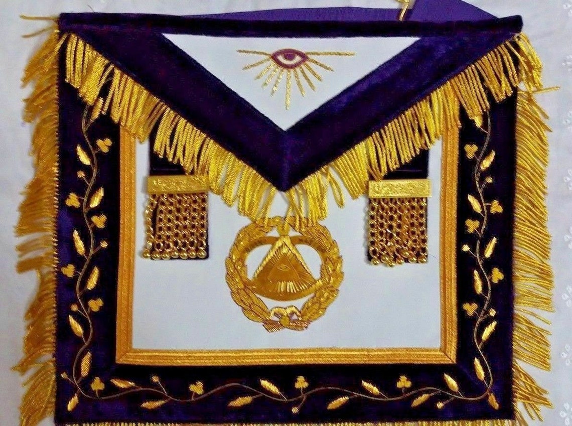 Masonic Grand Master Apron Collar & Cuff's Purple - Etsy