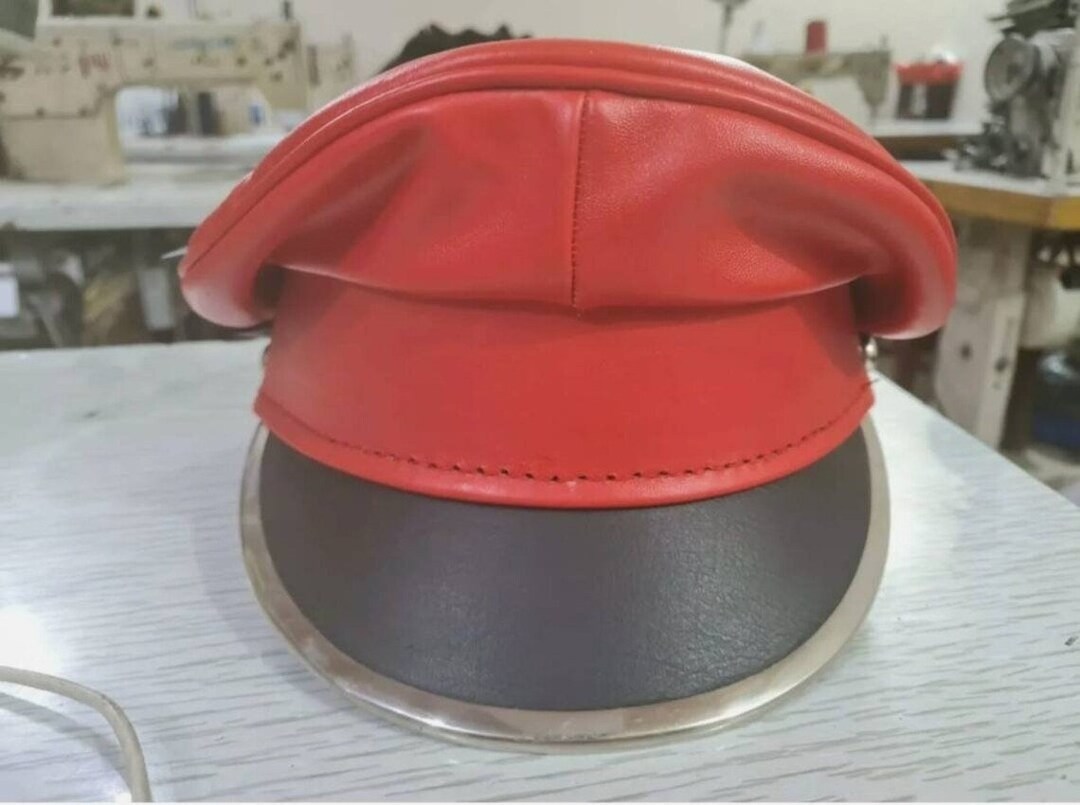 Finest Soft Real Leather RED Biker ,muir Cap Hat Gift for Him - Her - Etsy