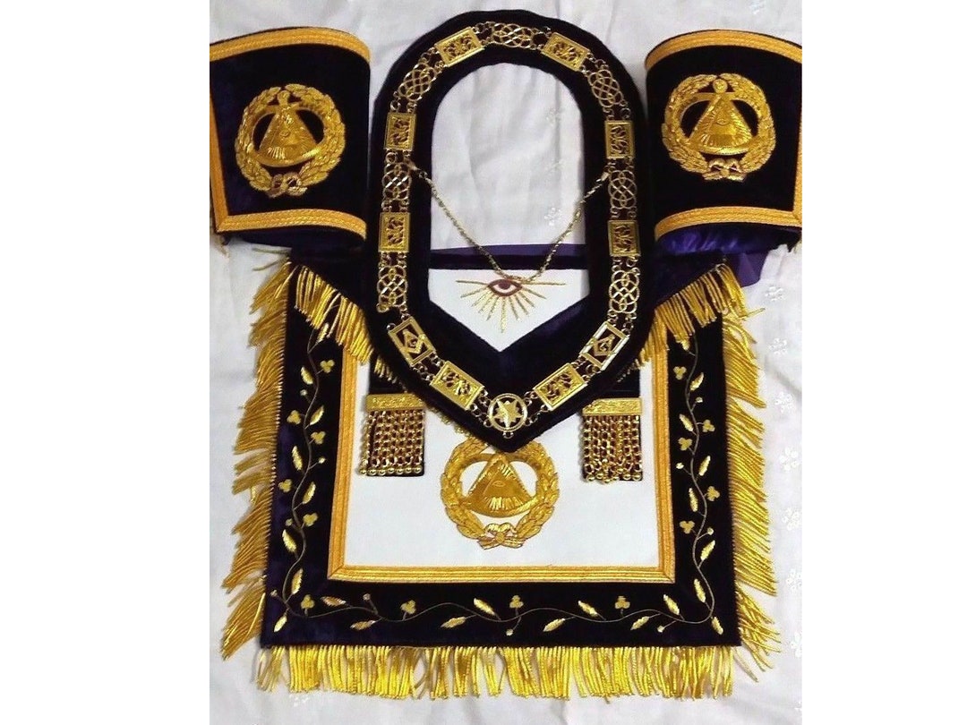 Masonic Grand Master Apron Collar & Cuff's Purple - Etsy
