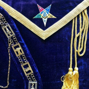 Oes Worthy Patron|matron Masonic Apron and Chain Collar, Eastern Star ...