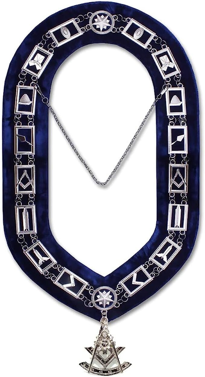 Masonic Regalia Past Master Blue Lodge Officer Apron Handmade and Chain ...