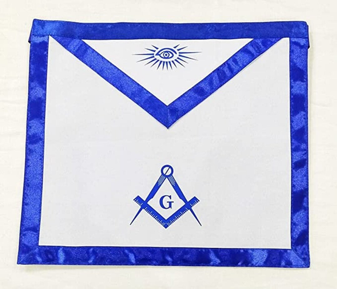Masonic Regalia Master Mason Apron Square Compass 1" Inch Royal Blue ...