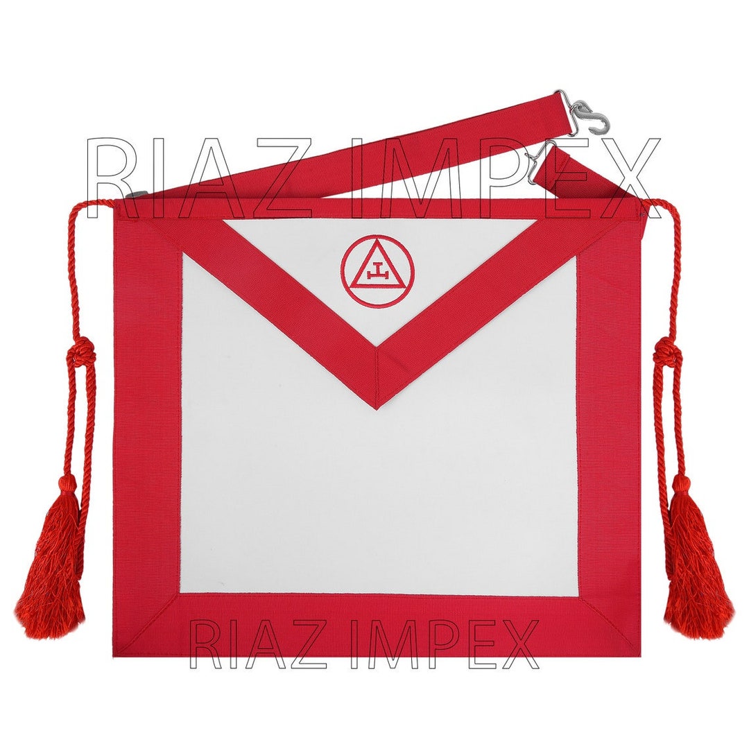 Masonic Royal Arch Red Embroidered Apron With Tassels and Gross Grain ...
