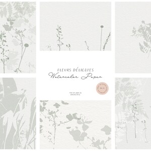 Floral Digital Paper, Watercolor Paper, Botanical Digital Paper ...