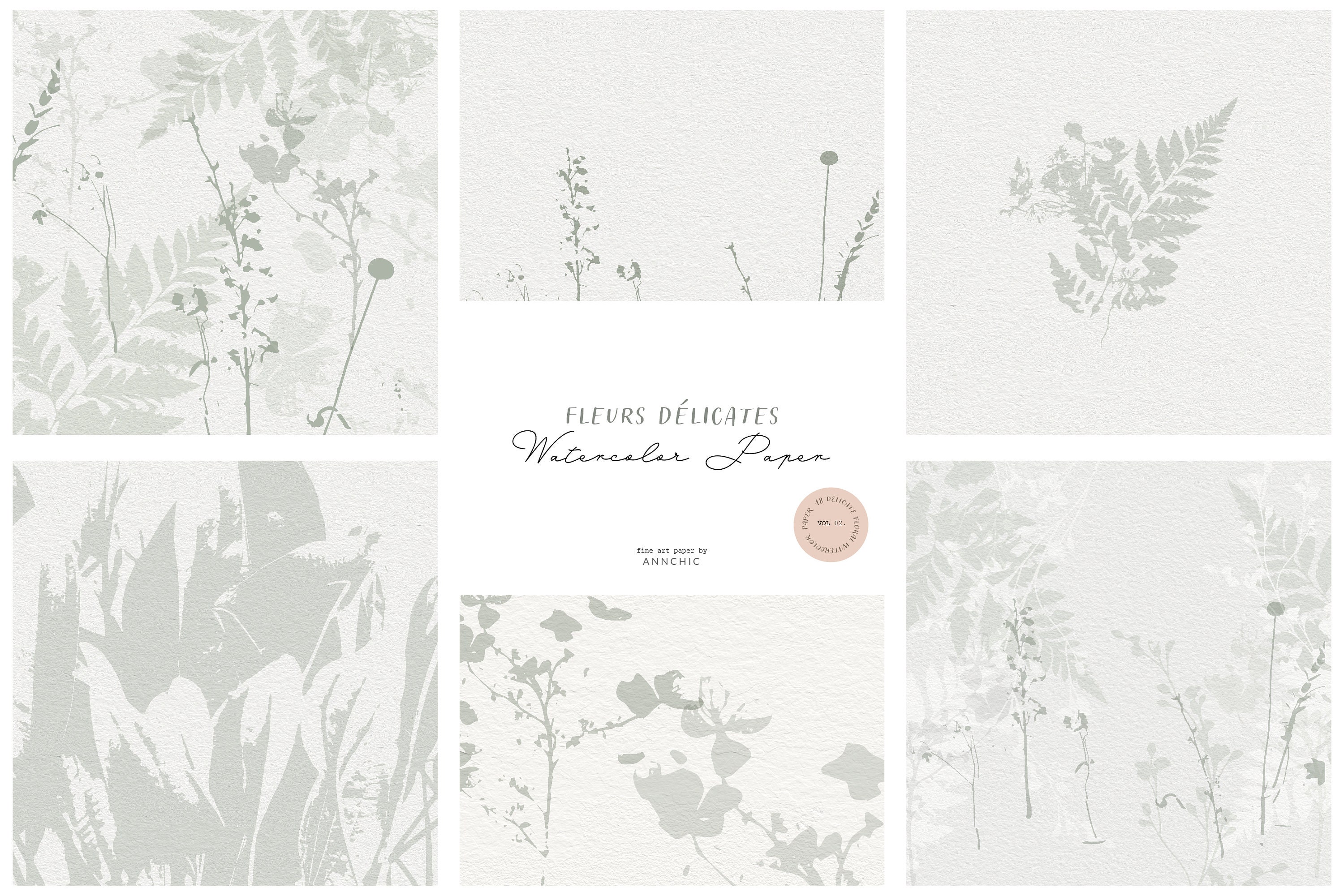 Floral Digital Paper, Watercolor Paper, Botanical Digital Paper ...