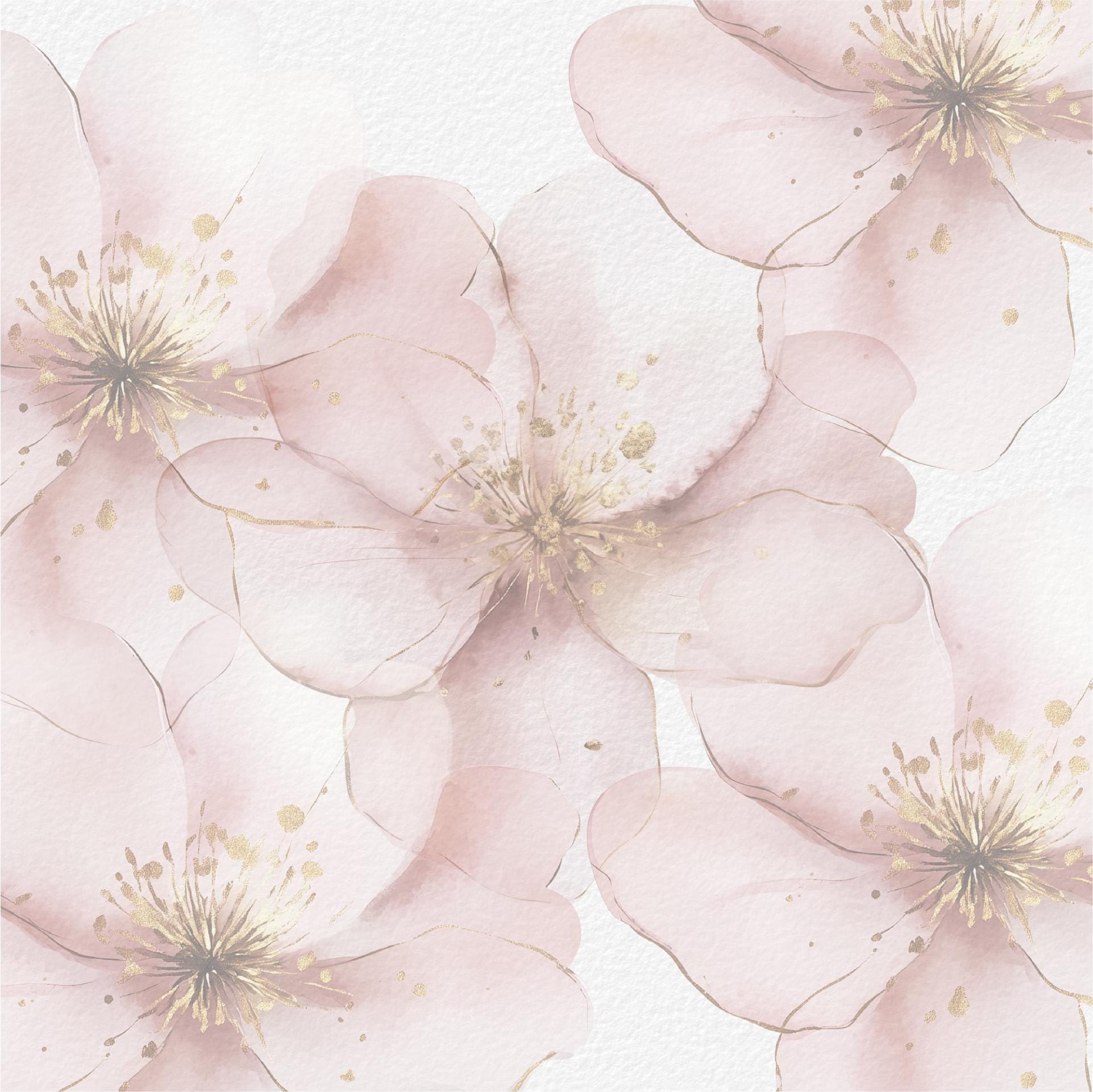 Pink Blush Wild Rose Flower Digital Paper, Printable Watercolor Art ...