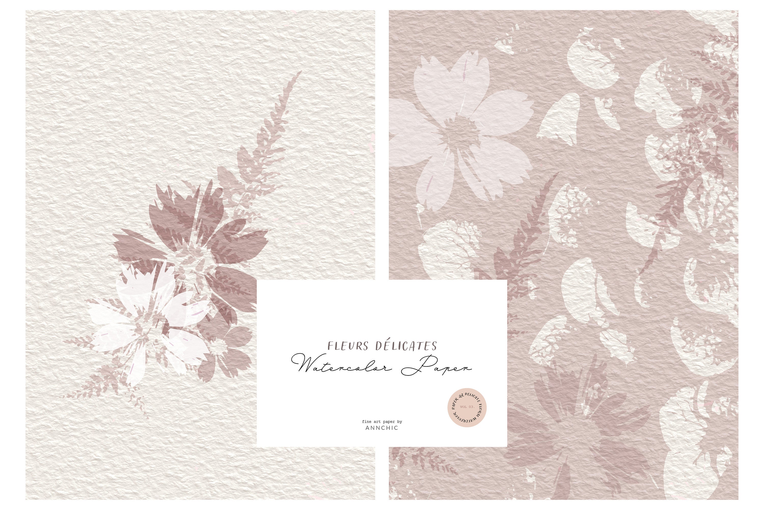 Floral Digital Paper, Watercolor Paper, Botanical Digital Paper, Rose ...