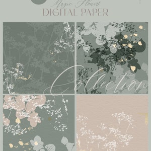 Floral Digital Paper Botanical Digital Paper Flower Paper Floral ...