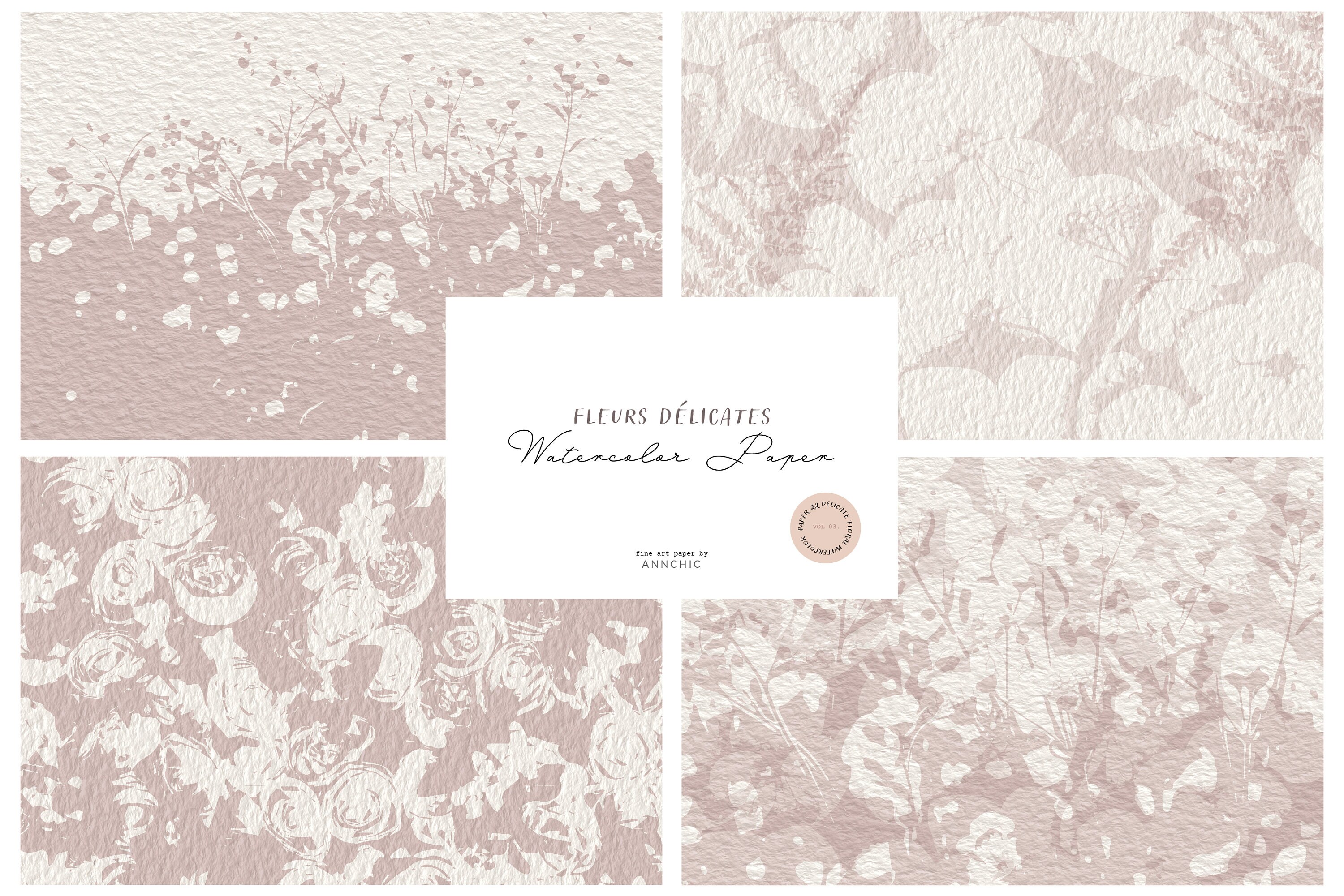 Floral Digital Paper, Watercolor Paper, Botanical Digital Paper, Rose ...