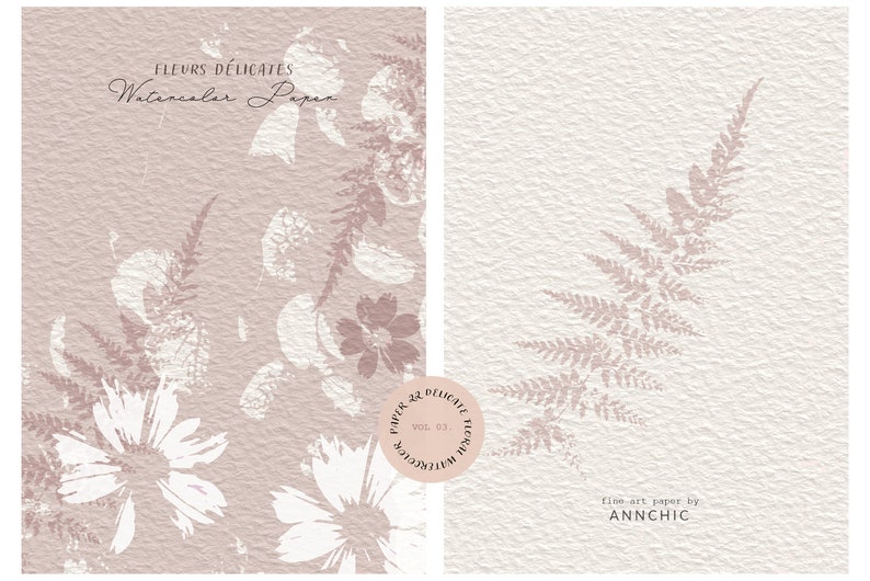 Floral Digital Paper Watercolor Paper Botanical Digital - Etsy