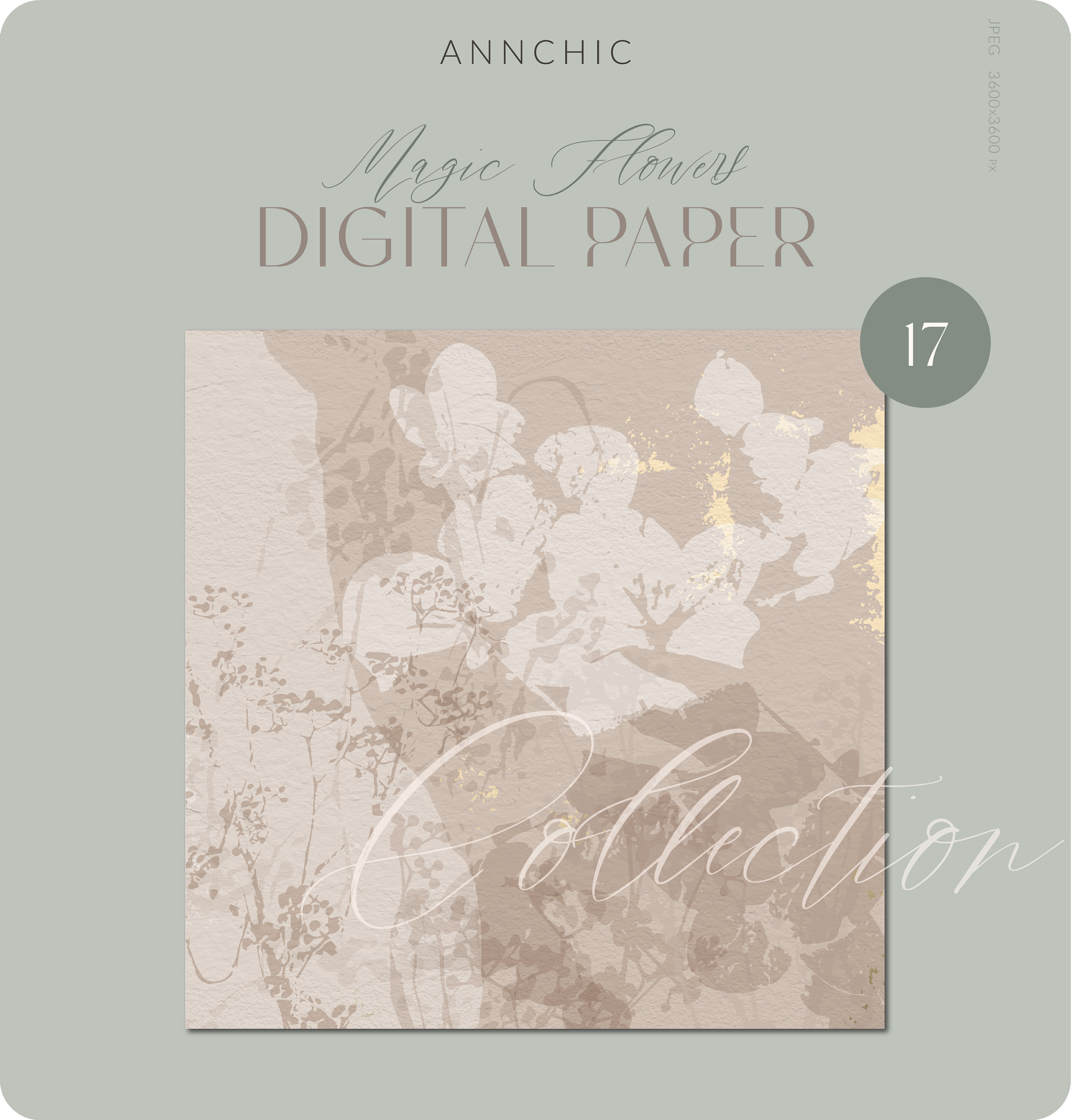 Floral Digital Paper Botanical Digital Paper Flower Paper Floral ...