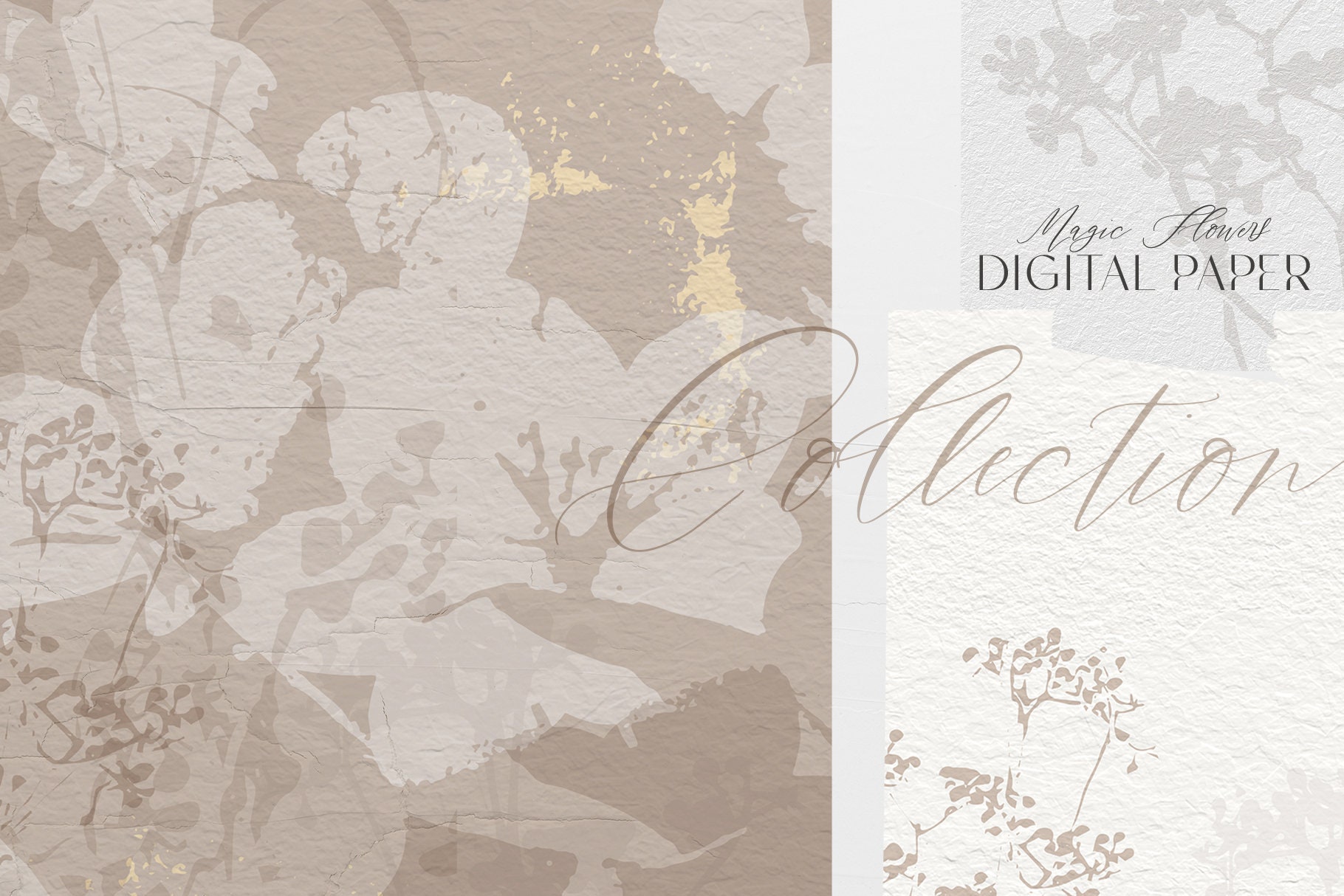 Floral Digital Paper Botanical Digital Paper Flower Paper Floral ...