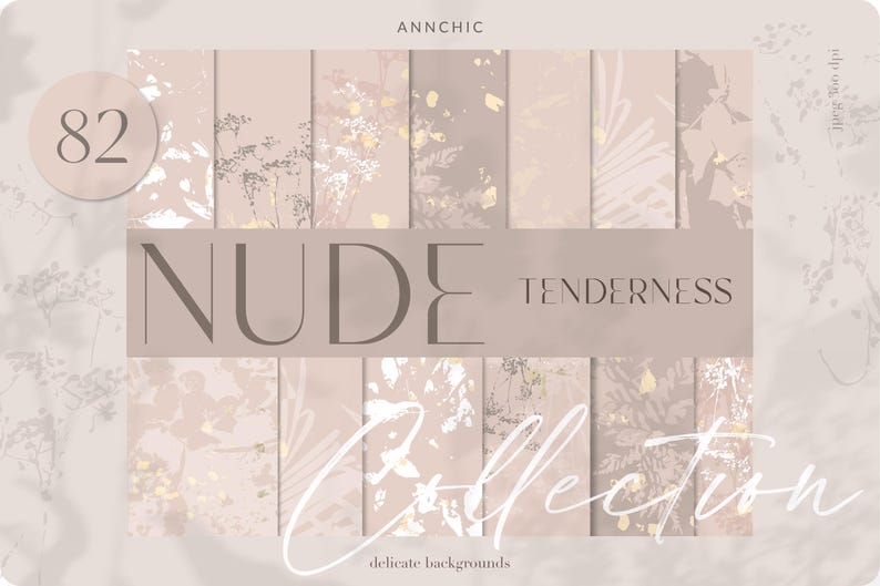 Beige Scrapbooking Craft Papers, Floral Digital Papers, Botanical ...