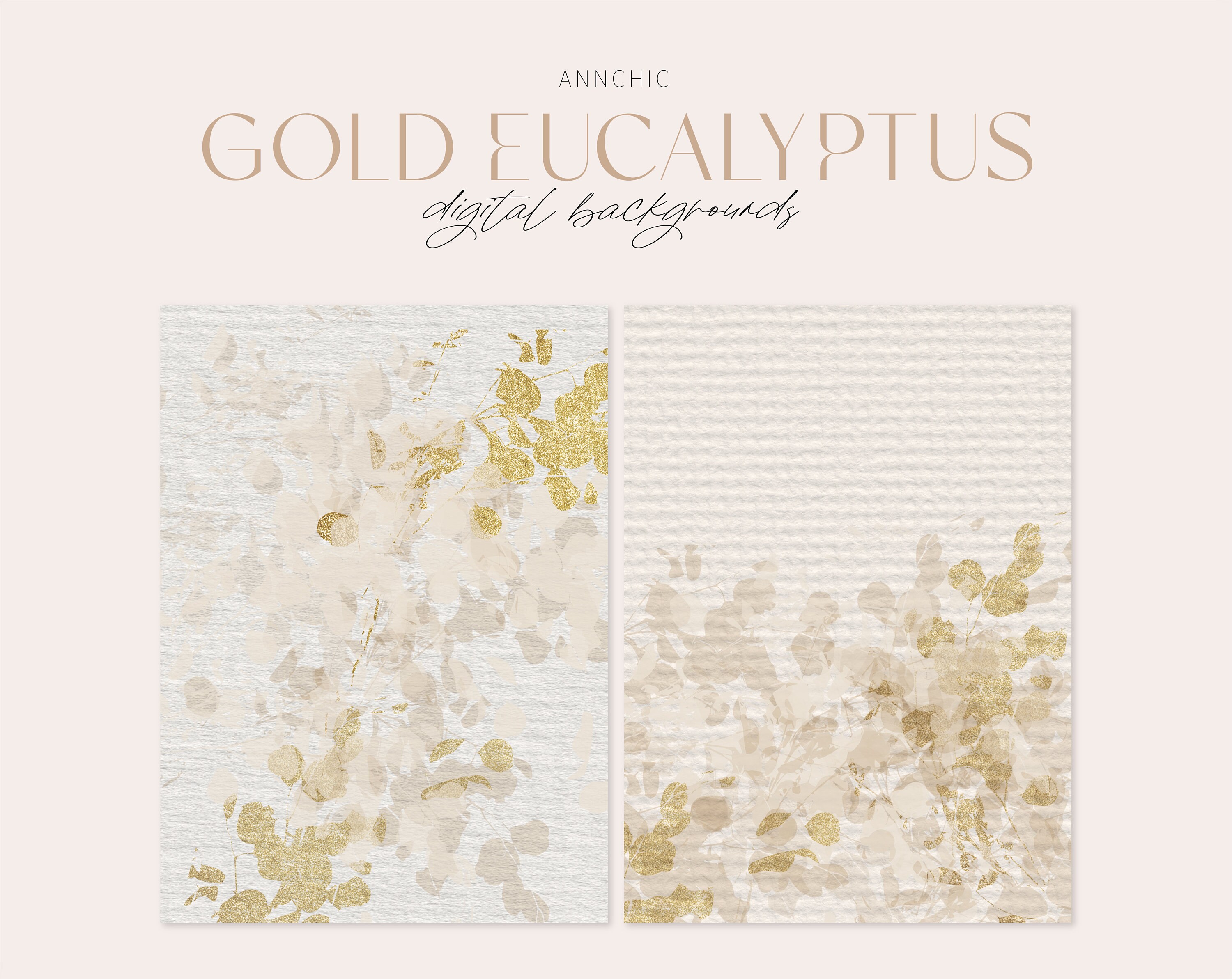 Gold Eucalyptus Leaves Gold Autumn Leaves Wedding Paper - Etsy