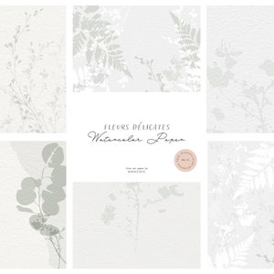 Floral Digital Paper, Watercolor Paper, Botanical Digital Paper ...