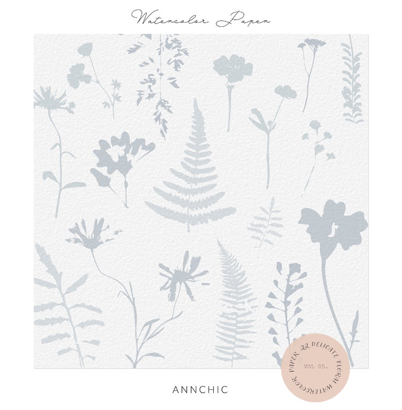 Floral Digital Paper Watercolor Paper Botanical Paper - Etsy