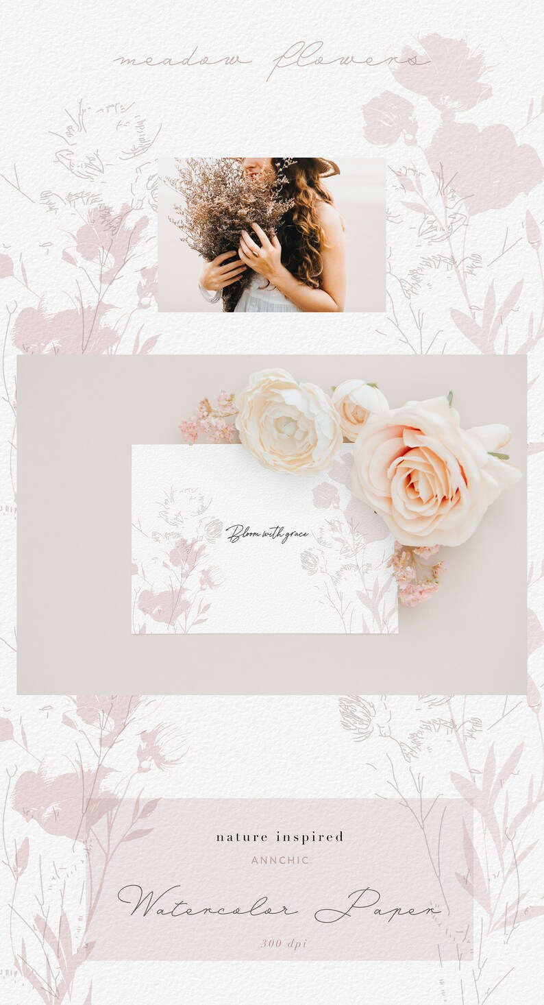 Floral Digital Paper, Watercolor Paper, Botanical Paper, Floral Paper ...