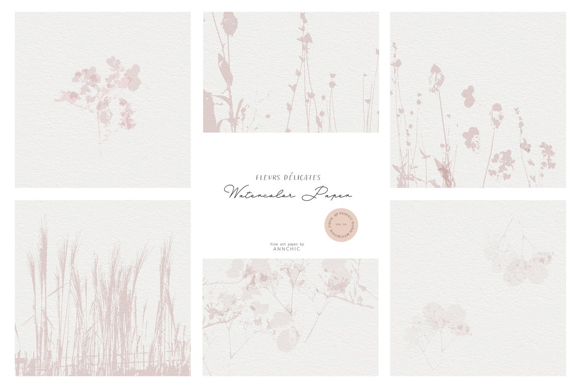 Floral Digital Paper, Watercolor Paper, Botanical Paper, Floral Paper ...