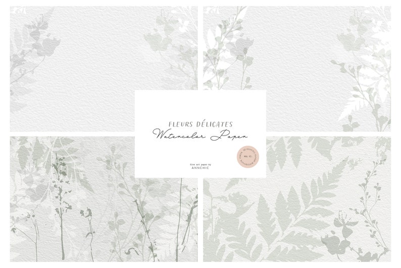 Floral Digital Paper, Watercolor Paper, Botanical Digital Paper ...