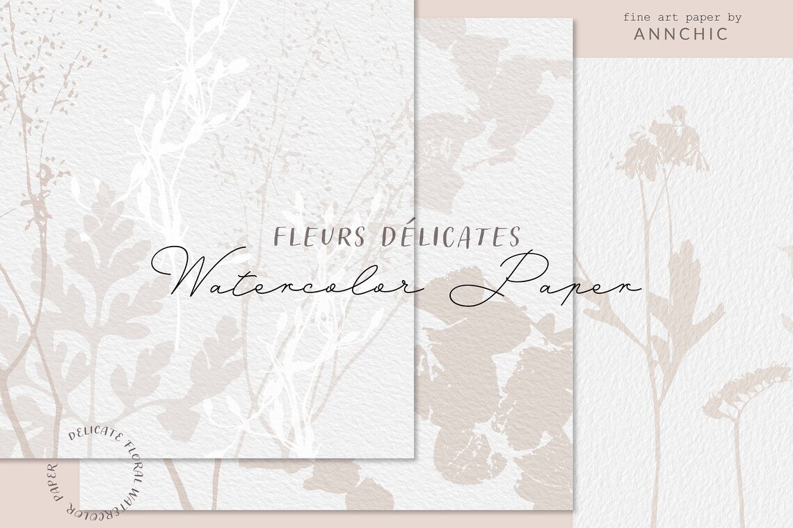 Floral Patterns, Watercolor Wildflowers, Botanical Digital Paper, Beige ...