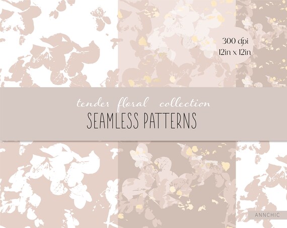 Floral Digital Paper Seamless Pattern Flower Backgrounds - Etsy