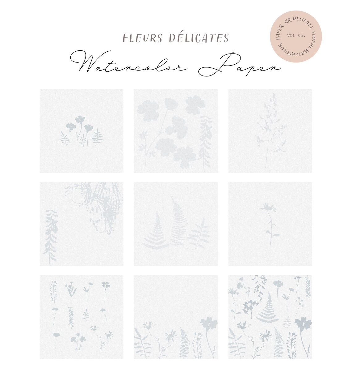 Floral Digital Paper Watercolor Paper Botanical Paper - Etsy