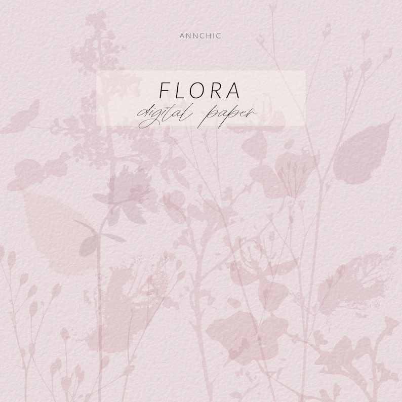 Blush Pink Botanical Digital Paper – Romantic Vintage Floral ...