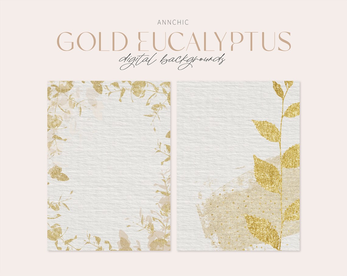 Gold Eucalyptus Leaves Gold Autumn Leaves Wedding Paper - Etsy