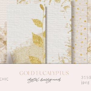 Beige Scrapbooking Craft Papers, Floral Digital Papers, Botanical ...