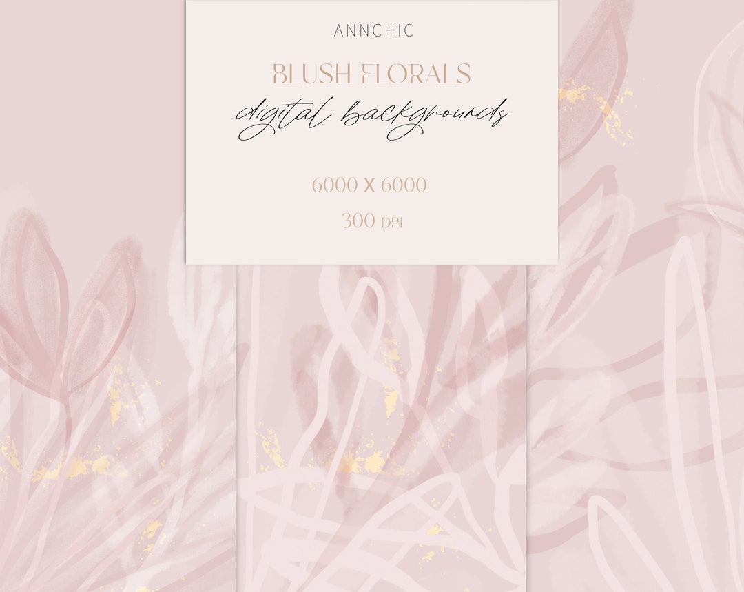 Blush Digital Paper, Pink Gold Marble Textures, Floral Digital Paper ...