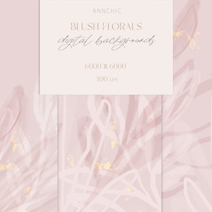 Blush Digital Paper, Pink Gold Marble Textures, Floral Digital Paper ...