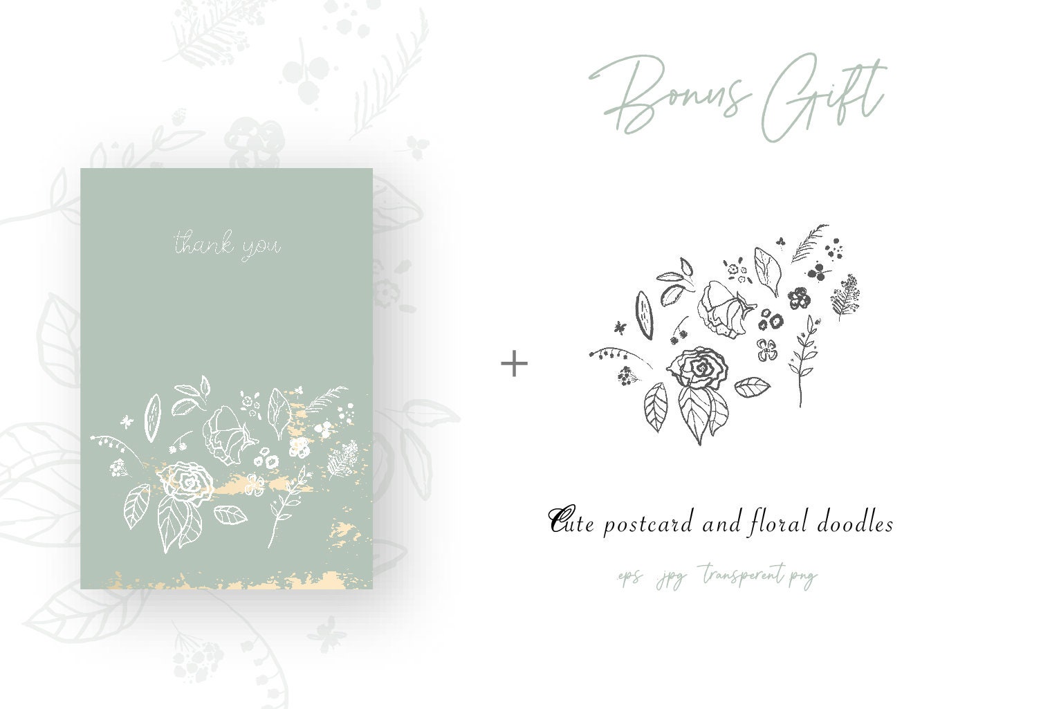 Botanical Digital Paper Greenery Pattern Floral Backgrounds - Etsy