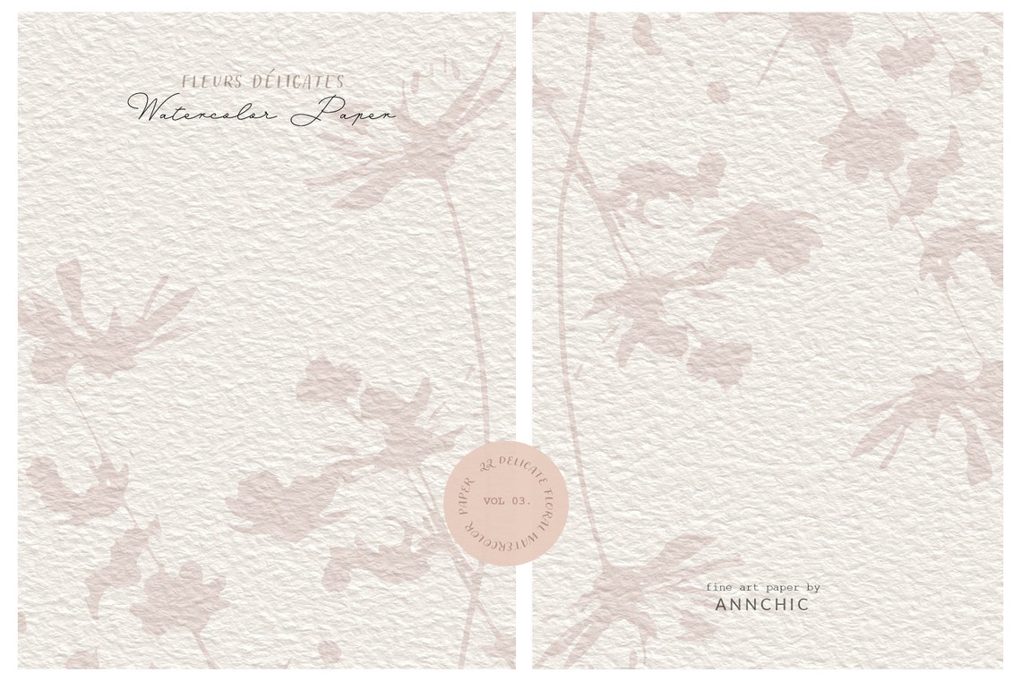 Floral Digital Paper Watercolor Paper Botanical Digital - Etsy