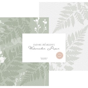 Floral Digital Paper, Watercolor Paper, Botanical Digital Paper ...
