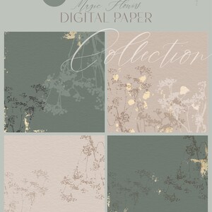 Floral Digital Paper Botanical Digital Paper Flower Paper Floral ...