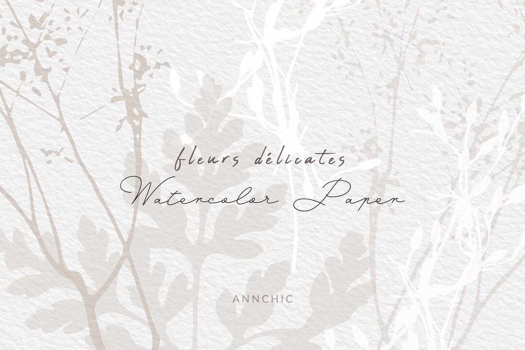 Floral Digital Paper, Watercolor Paper, Botanical Digital Paper, Beige ...