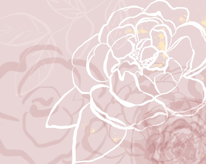Blush Digital Paper, Pink Gold Marble Textures, Floral Digital Paper ...