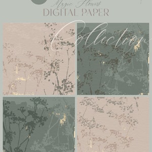 Floral Digital Paper Botanical Digital Paper Flower Paper Floral ...