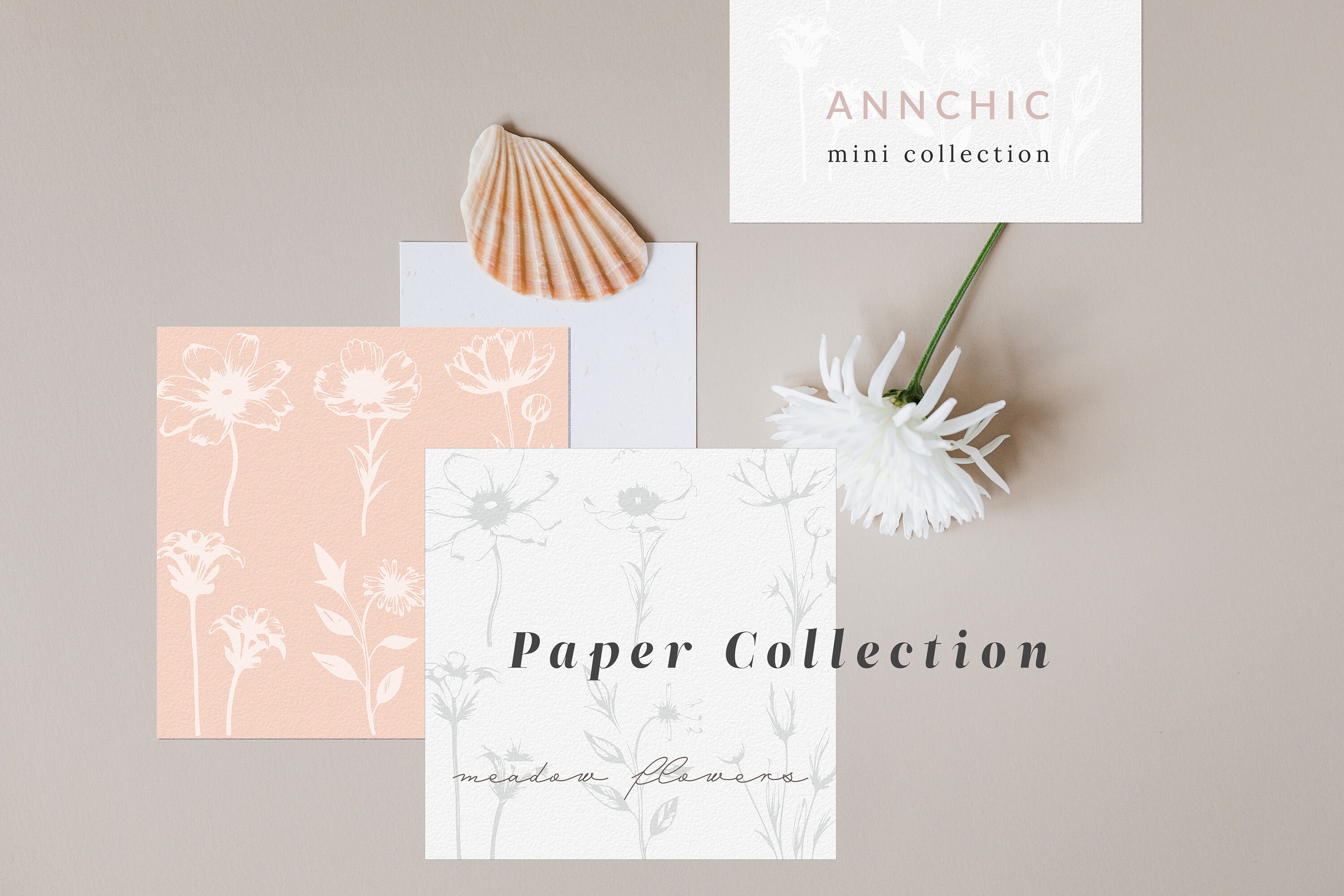 Meadow Flower Digital Paper - Watercolor Floral Pattern, Herb Botanical ...